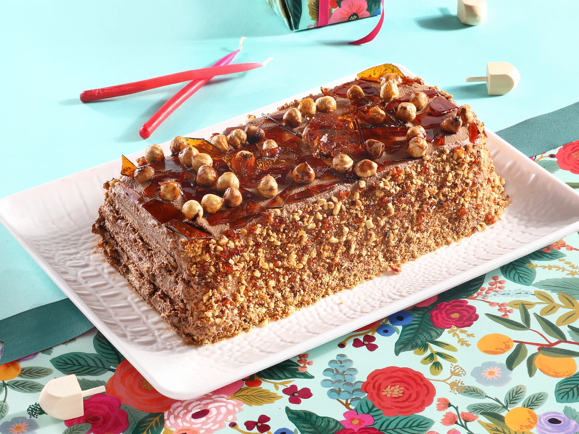Easy Wafer Log Cake with Hazelnut Cream and Praline - Kosher.com